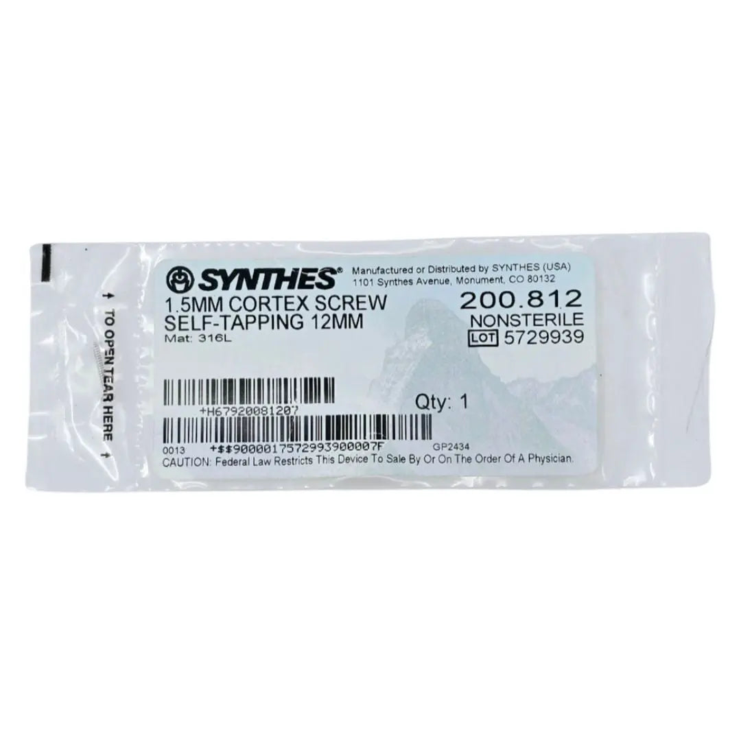 Synthes 200.812 1.5mm Cortex Screw Self-Tapping 12mm - Primis Medical