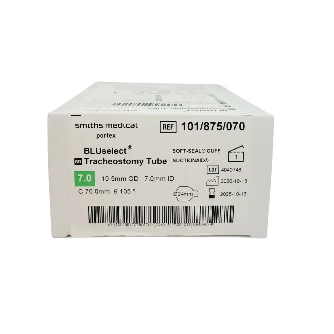 101/875/070 Smiths Medical Bluselect Tracheostomy Tube 7.0 Soft Seal ...