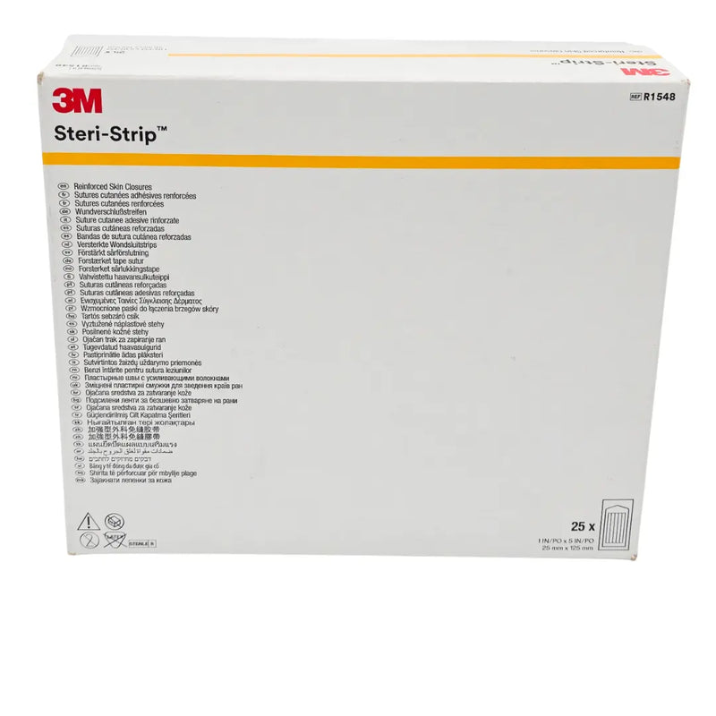 3M R1548 Steri-Strip Reinforced Skin Closures 1×5 Box of 25 Envelopes ...