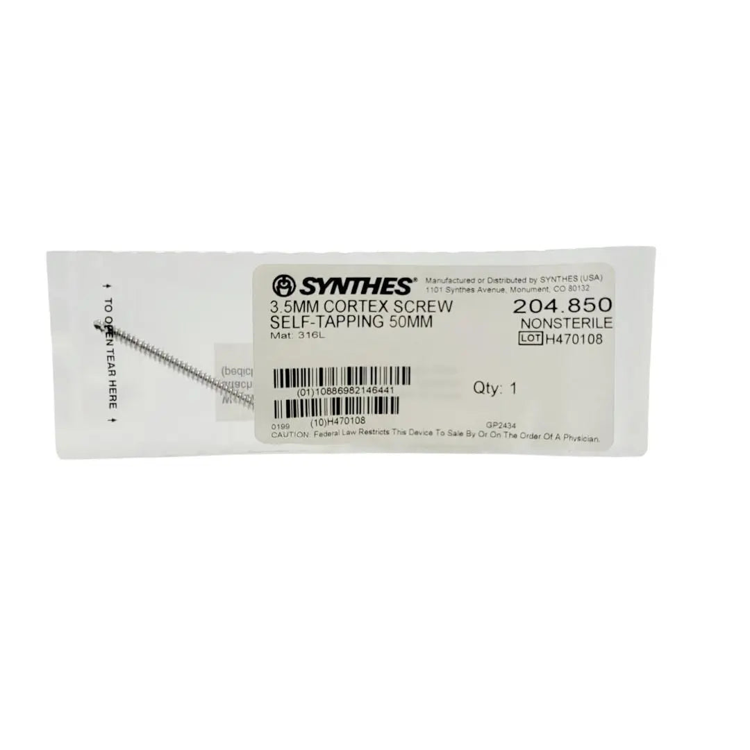 Synthes 204.850 3.5mm Cortex Screw Self-Tapping 50mm - Primis Medical
