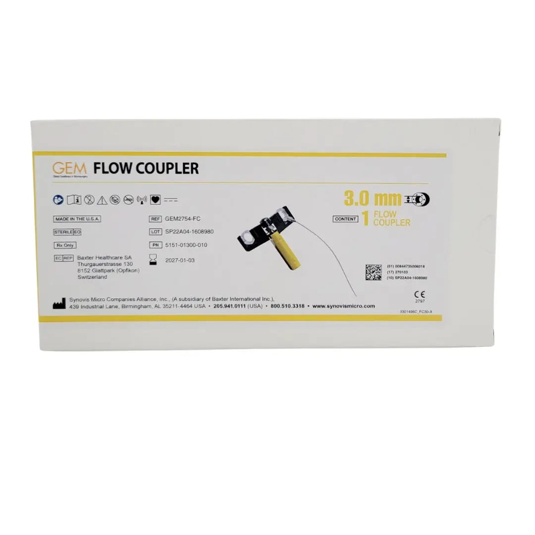 Synovis Micro GEM2754-FC GEM Flow Coupler 3.0mm Vessel Range 2.7mm ...