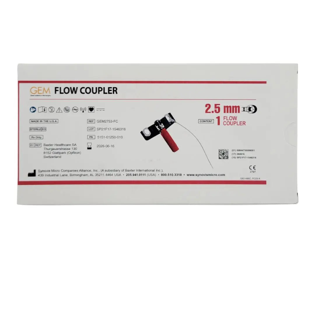 Synovis Micro GEM2753-FC GEM Flow Coupler 2.5mm Vessel Range 2.2mm ...