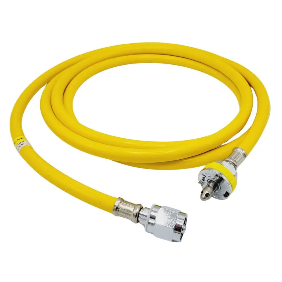 Amvex HS-12U Yellow Air Gas Supply Hose w/ Quick Connect 1/4" 250 PSI ...