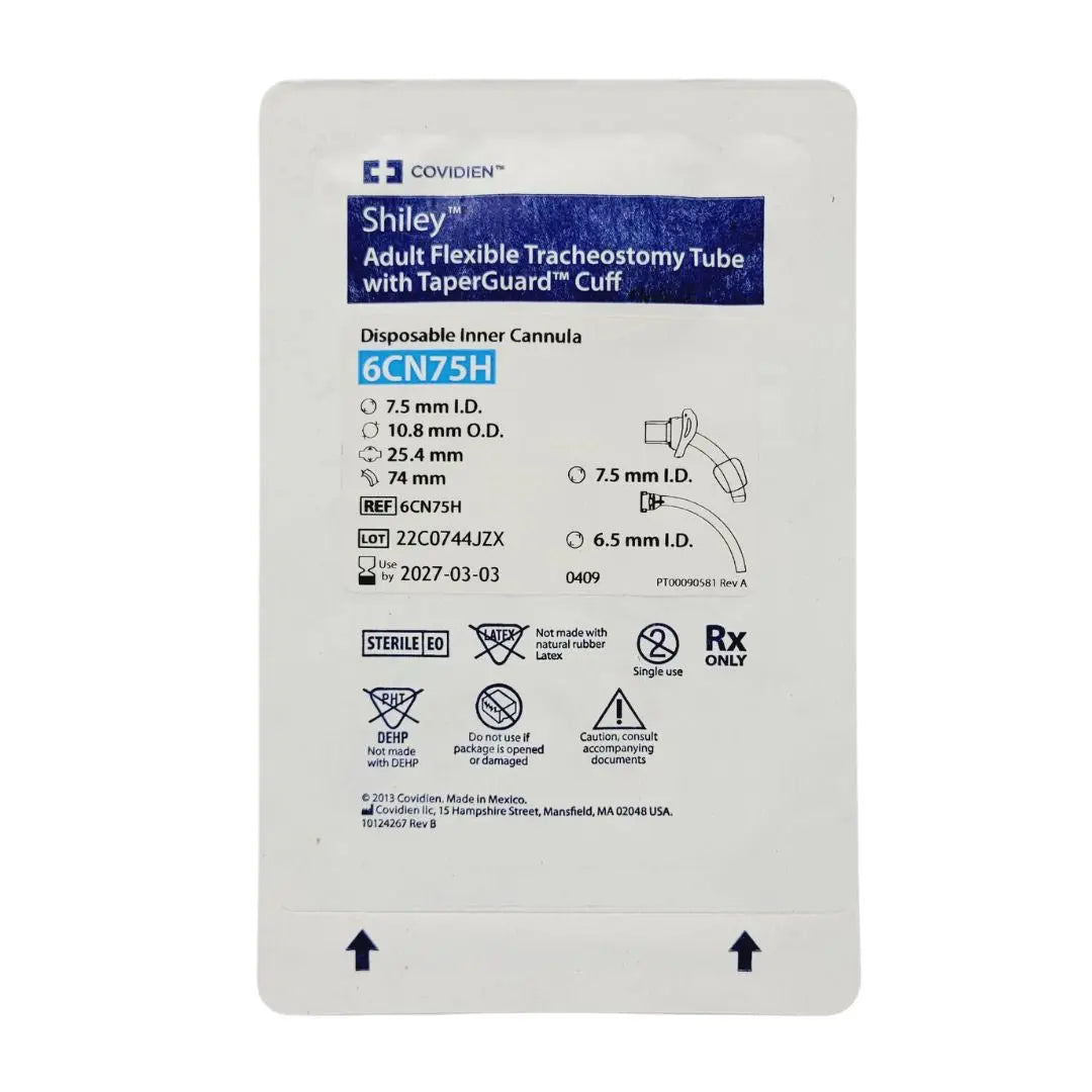 6CN75H Covidien Shiley Adult Flexible Tracheostomy Tube w/ Taper Guard ...