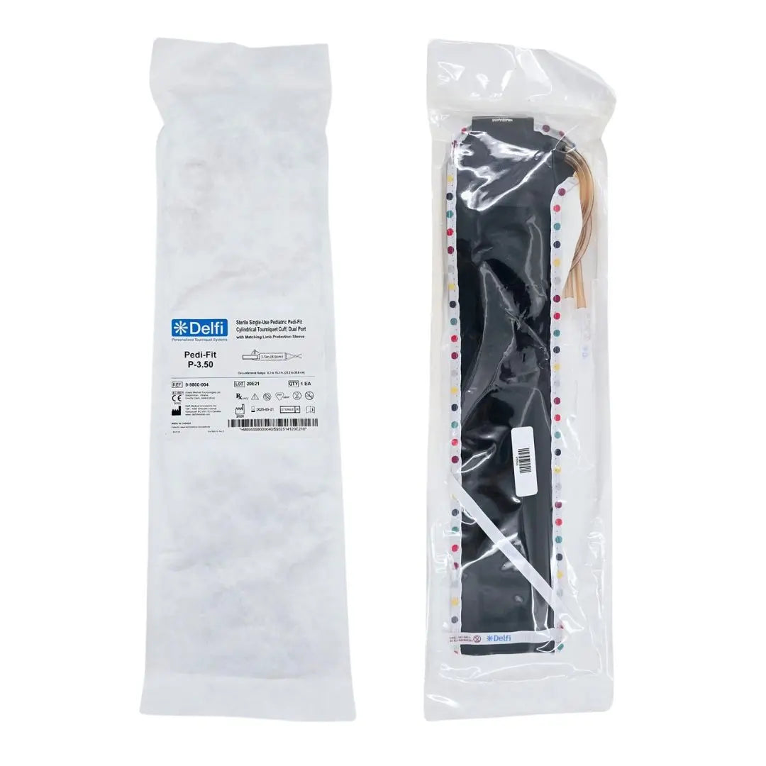 Delfi 9-9800-004 Pedi-Fit P-3.50 Pediatric Tourniquet Cuff Dual Port ...