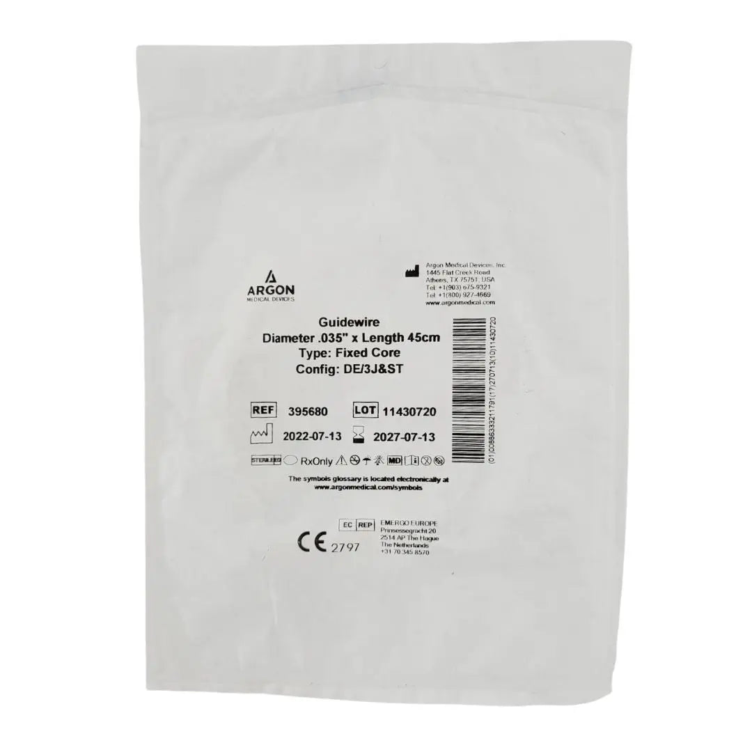 Argon Medical 395680 Guidewire Diameter .035" Length 45cm Fixed Core ...