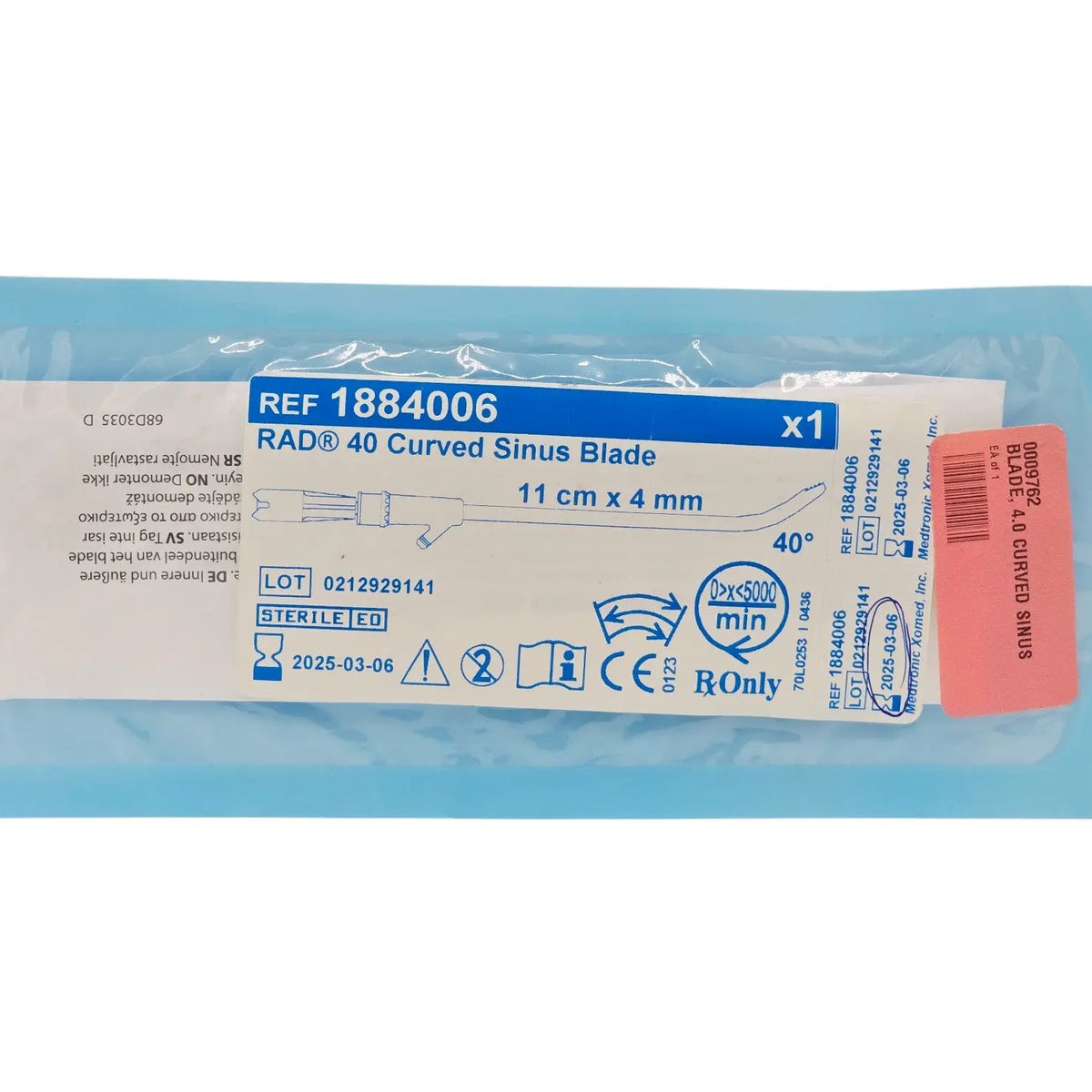 Medtronic 1884006 Rad 40 Curved Sinus Blade 11cm x 4mm - Primis ...