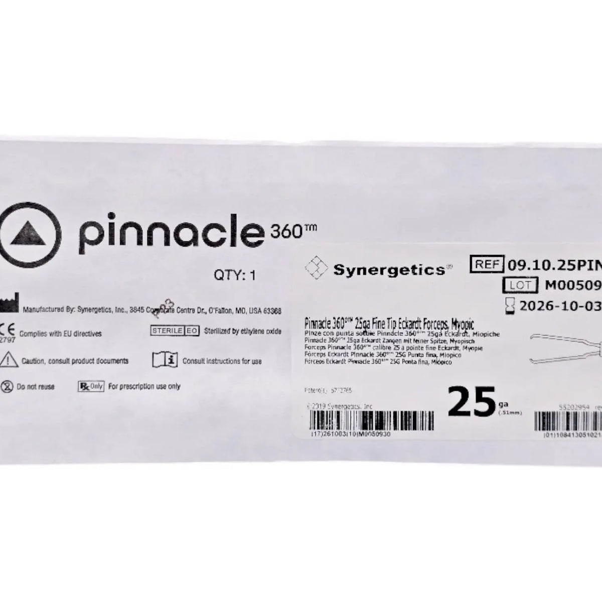 Synergetics 09.10.25PINM Pinnacle 360° 25G Fine Tip Eckardt Forceps ...