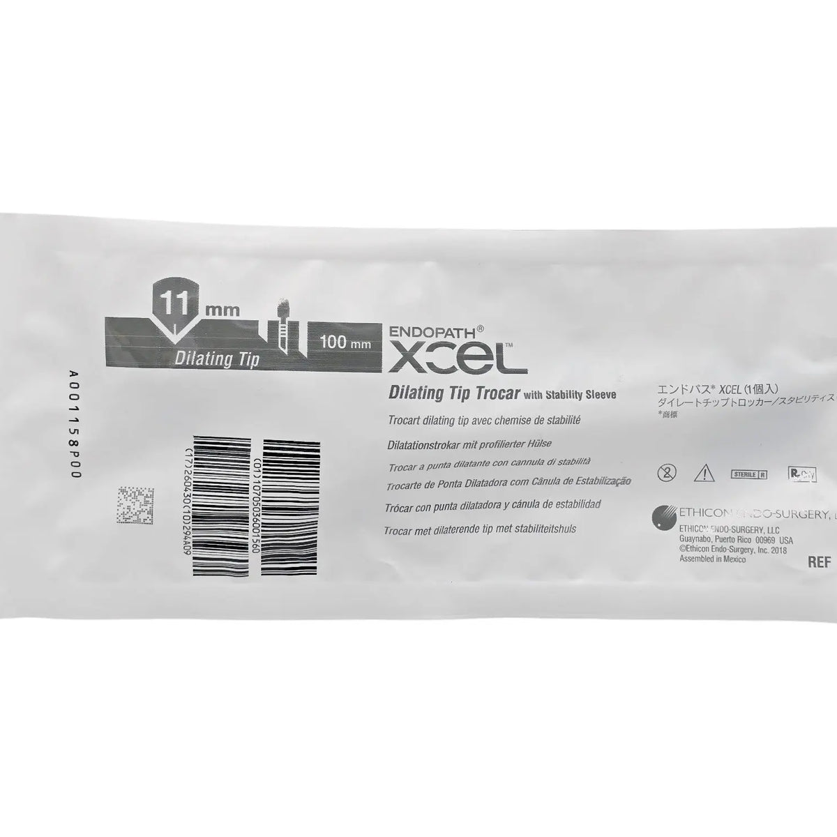 Ethicon D11LT Endopath XCEL 11mm × 100mm Dilating Tip Trocar w/ Sleeve ...