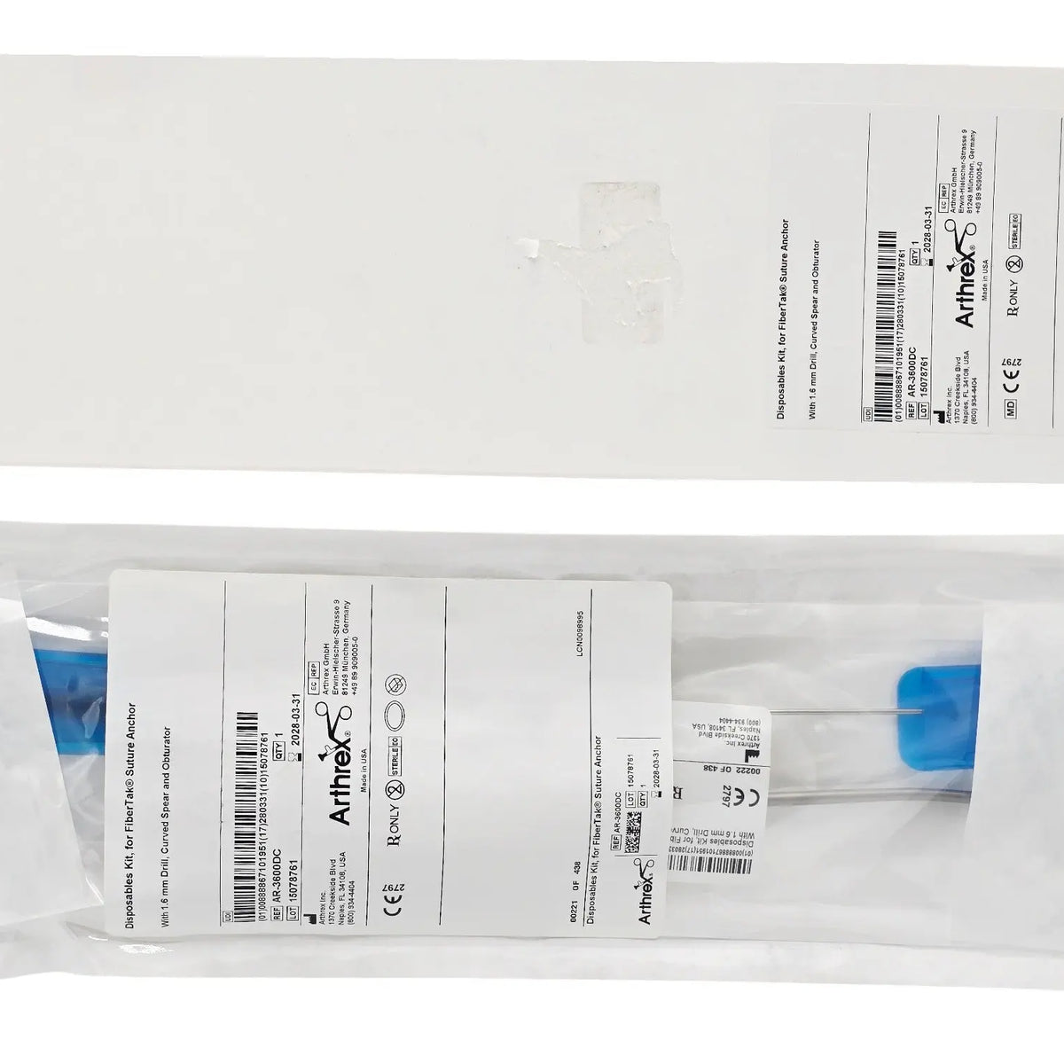 Arthrex AR-3600DC Disposables Kit for Fibertak Suture Anchor - Primis ...