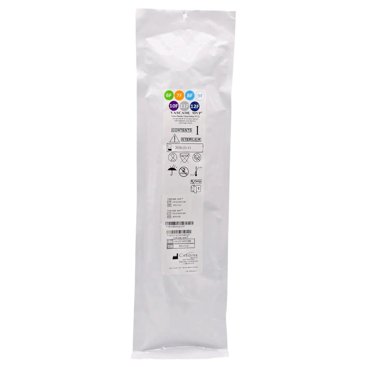 Cardiva Medical 800-612C Vascade MVP Venous Vascular Closure System ...